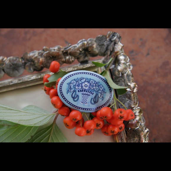 Vintage | Jewelry | Vintage Michaela Frey Blue Enamel Pin | Poshmark